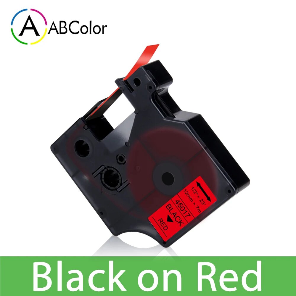 Лента для принтера этикеток Black on Red 12 мм
