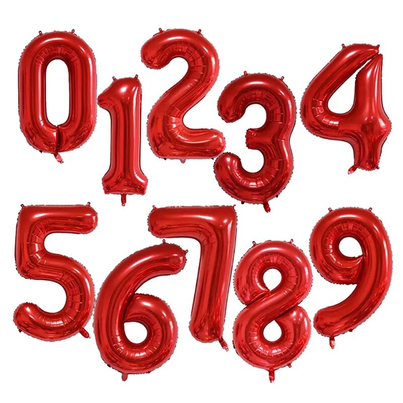 Disney 30 40-дюймовые градиентные розово-красные фольгированные цифры Красный, red, 40inch, 4