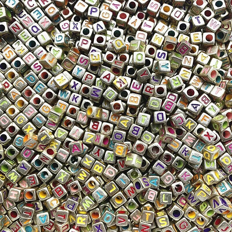 Бусины-шармы QQHYMJGT с буквами алфавита из акрила 74