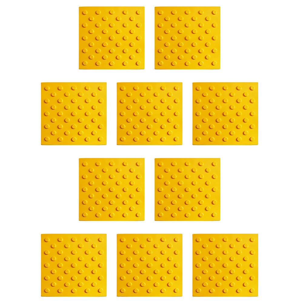 Тактильная плитка ТПУ конус шахматка 300х300х6,5 мм желтая (10 шт.)