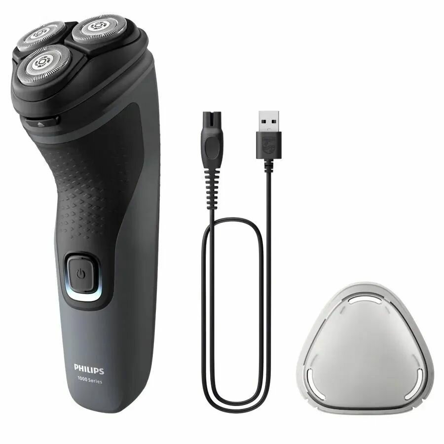 Электробритва Philips Shaver 1000 Series S1142/00, аккумуляторная, для сухого и влажного бритья, гибкие головки 4D