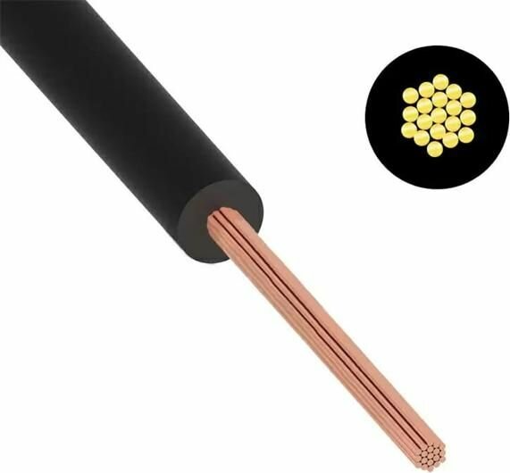 Провод NOVKABEL cabH07V-K-1x4-b100-blk монтажный UNIFLEX H07V-K 450/750В 1x4мм2 Cu5 DIN VDE 0281 чёрный ПВХ кратно 1м