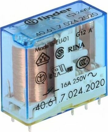 Реле FINDER 40.61.7.024.2020 Миниатюрное универсальное электромеханическое монтаж на печатную плат, 1 шт