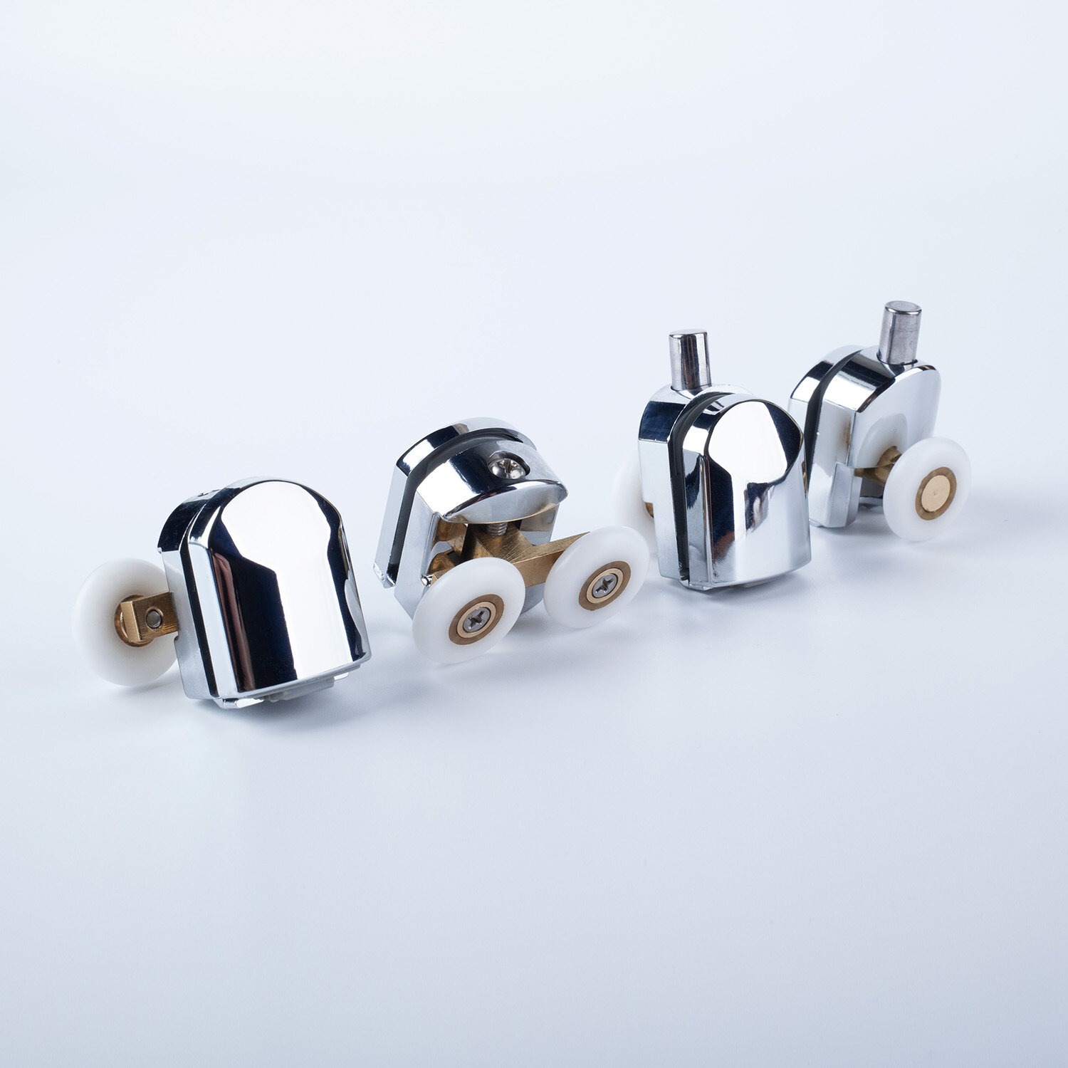 Ролики 2 верхних двойные, 2 нижних одинарные D=23 мм хром стекло 4 мм IDDIS 966M23C4DZ