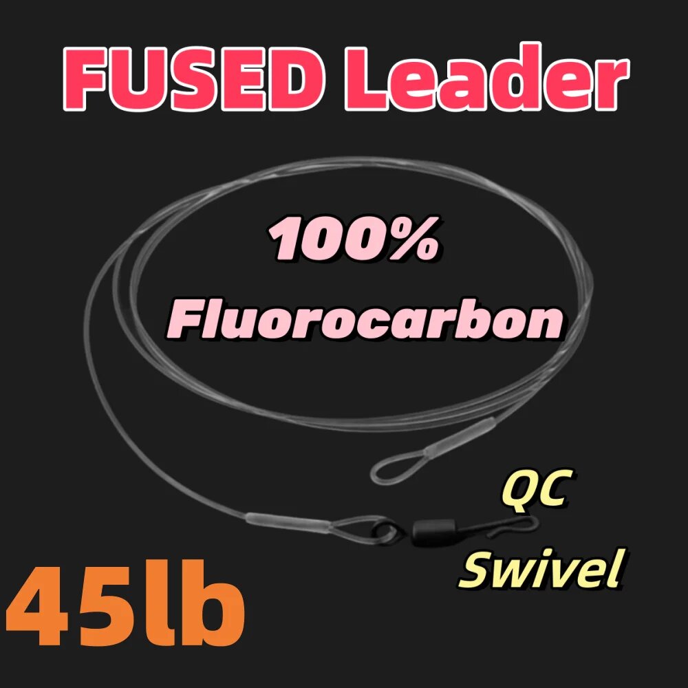 Y-LIN Леска для поводков из углеродного волокна 1М 45LB QC Swivel