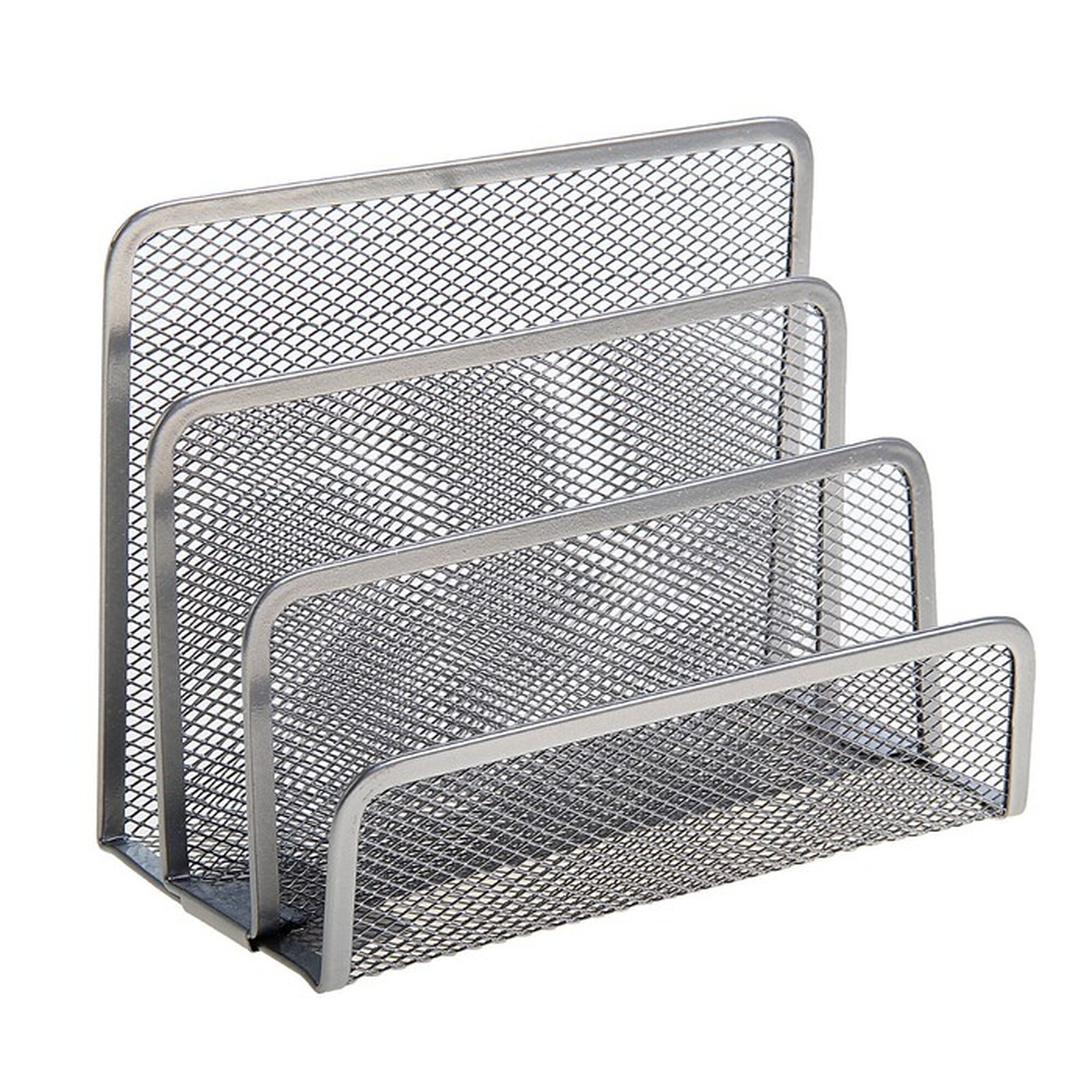 Подставка для бумаг Calligrata, металлическая, серая, 3 отделения