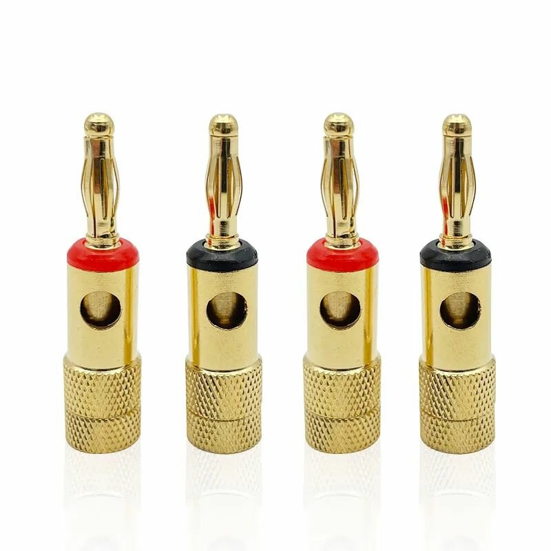 8 шт. позолоченных медных банановых разъемов для подключения динамиков, адаптеры для аудиоразъемов типа «банан» для усилителей акустических проводов