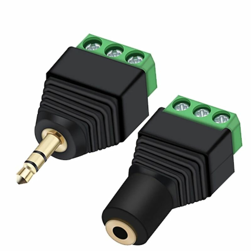 2 шт. 2,5 мм 3-контактный 1/8-дюймовый стерео разъем для AV-винтового видеоразъема Balun, 2,5 мм, гнездовой 3-контактный клеммный блок