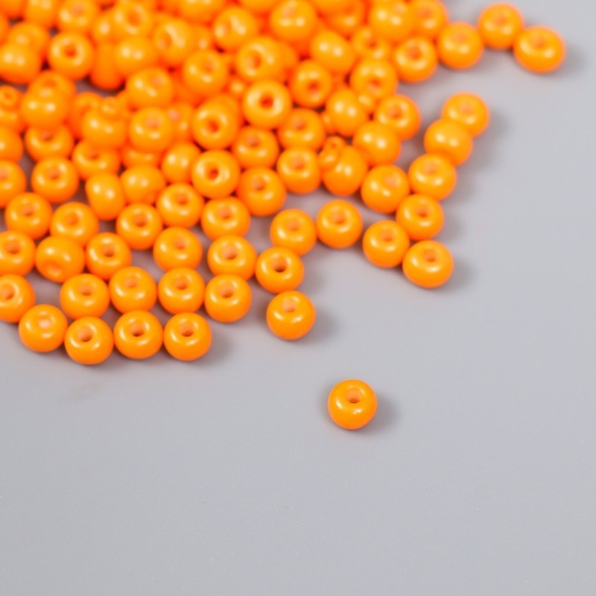 Бисер Арт Узор "Тыквенный", оранжевый, крашеное стекло, 6/0, 15 г