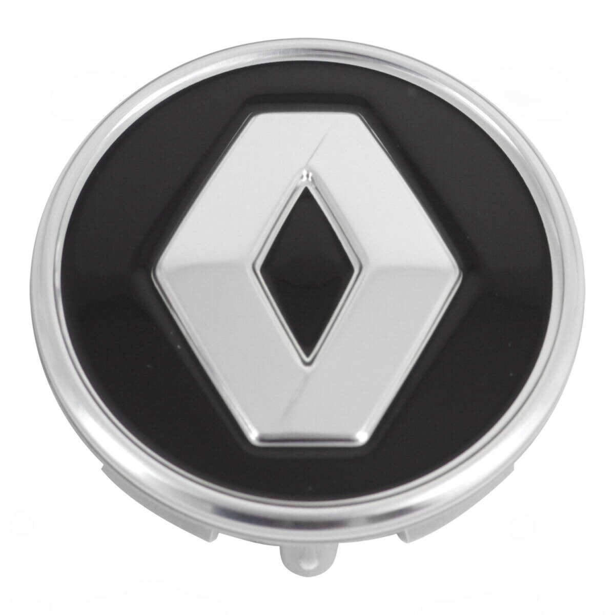 Колпак (заглушка) колеса Рено Дастер глянцевый черный с металлическим ободком (1 шт.)