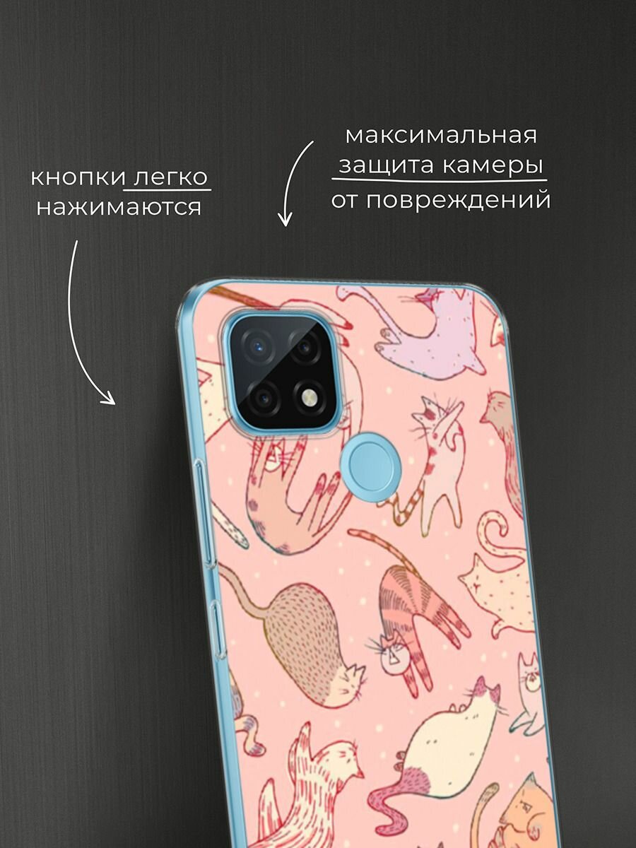 Чехол на Realme C21 / Реалми С21 с принтом "Розовое счастье" — фото 1