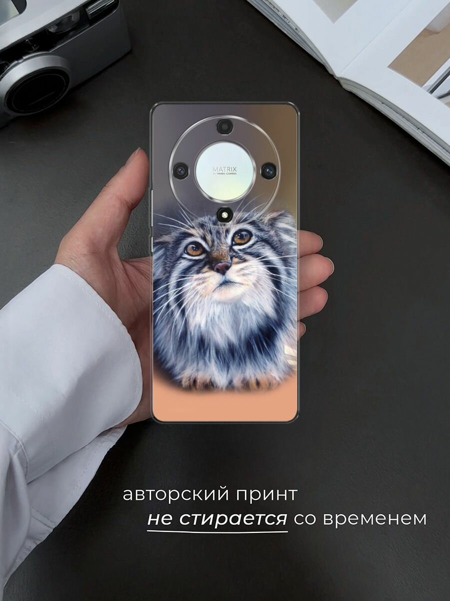 Силиконовый чехол на Honor X9A / Хонор X9A с принтом "Кот манул 2" — фото 1