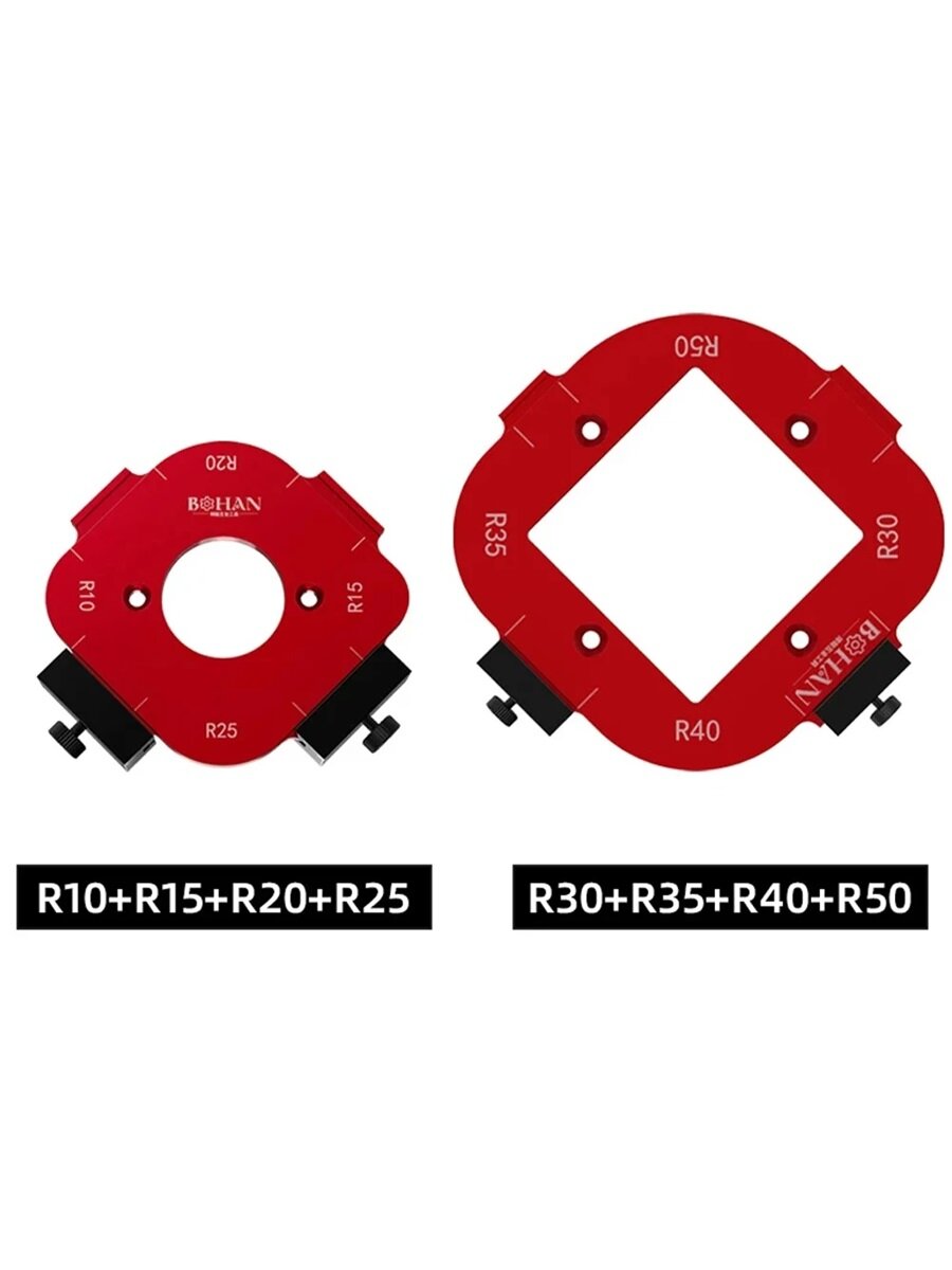 Деревообрабатывающий фрезерный станок 4в1 Шаблон для позиционирования дуг под углом Радиуса Маршрутизаторы R10-R50 Radius Jig Деревообрабатывающий инструмент для позиционирования