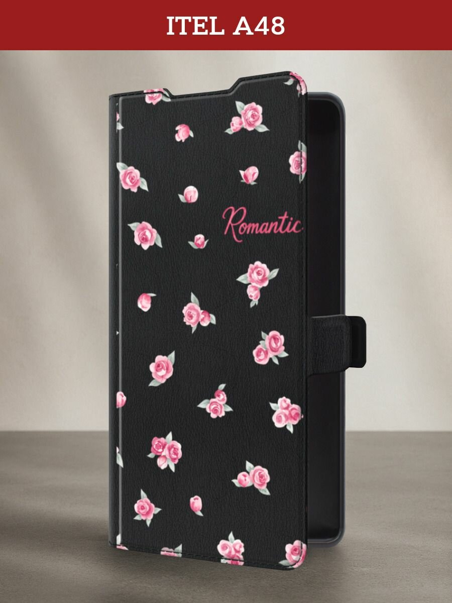 Чехол-книжка на Itel A48 / Айтел А48 с рисунком "Romantic 2"