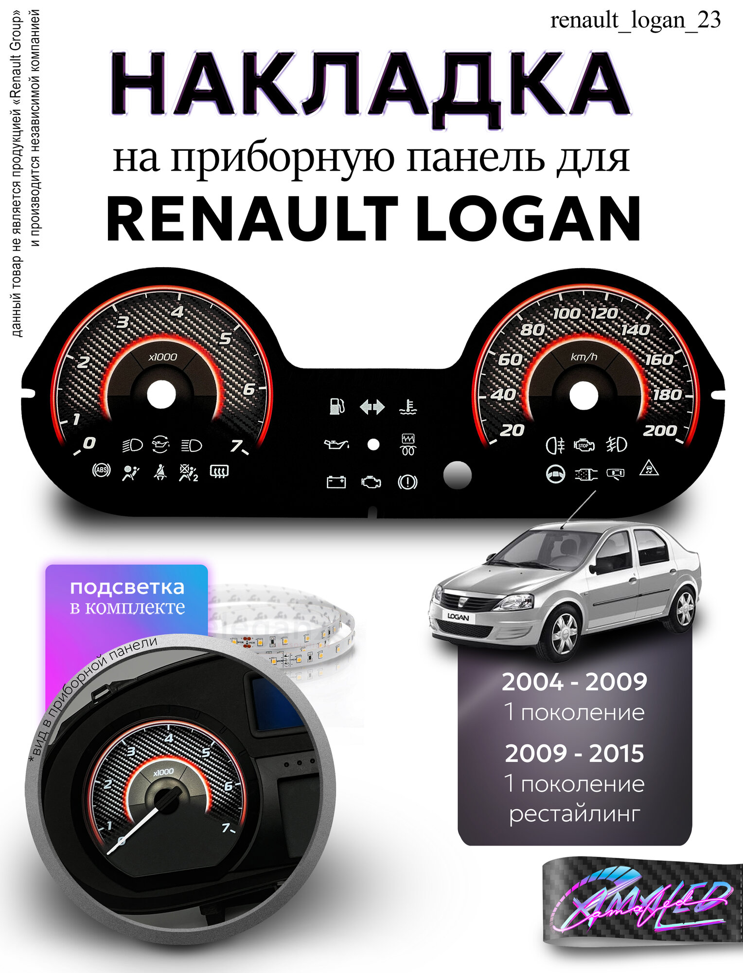 Шкала накладка на приборную панель щиток приборов LADA Largus Renault Logan Sandero Almera G15