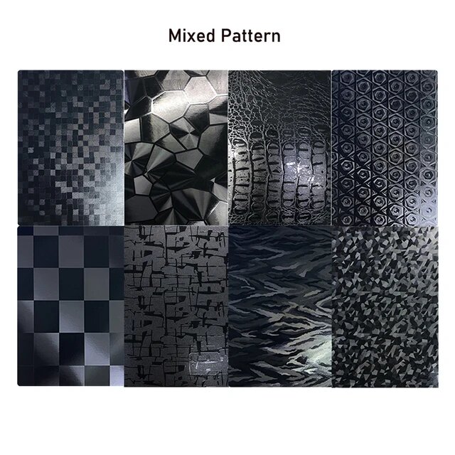 FONLYU 10/50 шт. Черная 3D рельефная текстурная задняя пленка защитная наклейка для машины лазерной резки лезвия Универсальный декоративный лист 10pcs Mixed