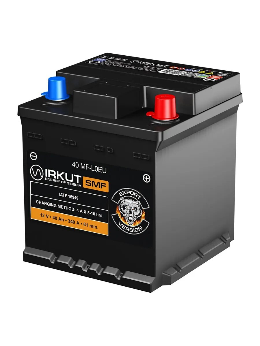 Аккумулятор иркут 40R 12V 40Ач 340А 175x175x190 обр. пол.