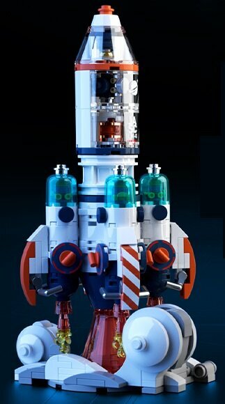 Конструктор 3Д JAKI Космическая Ракета, 294 деталей - JK8508