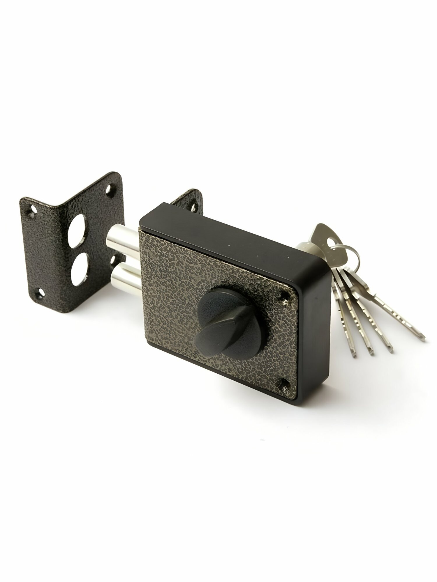 Замок накладной дверной Trodos ЗН1-3 серый, для входной двери, Китай, артикул 214001