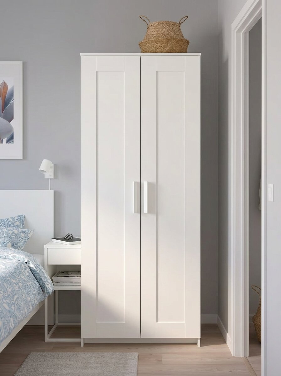 Шкаф для одежды Икеа Бримнэс, 78x190х50, скандинавский стиль, белый