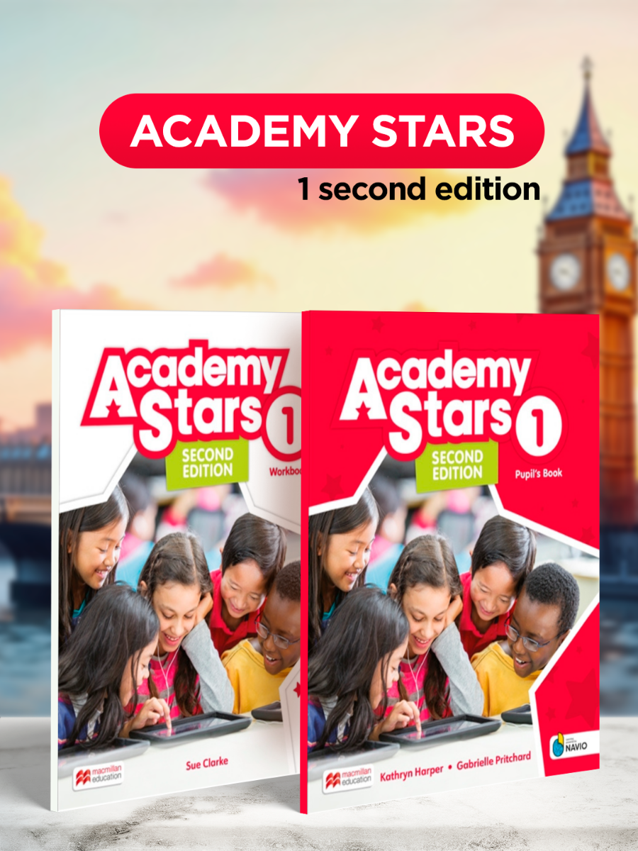 Academy Stars 1 second edition полный комплект: Pupils Book (Учебник) + Workbook (Рабочая тетрадь) + диски