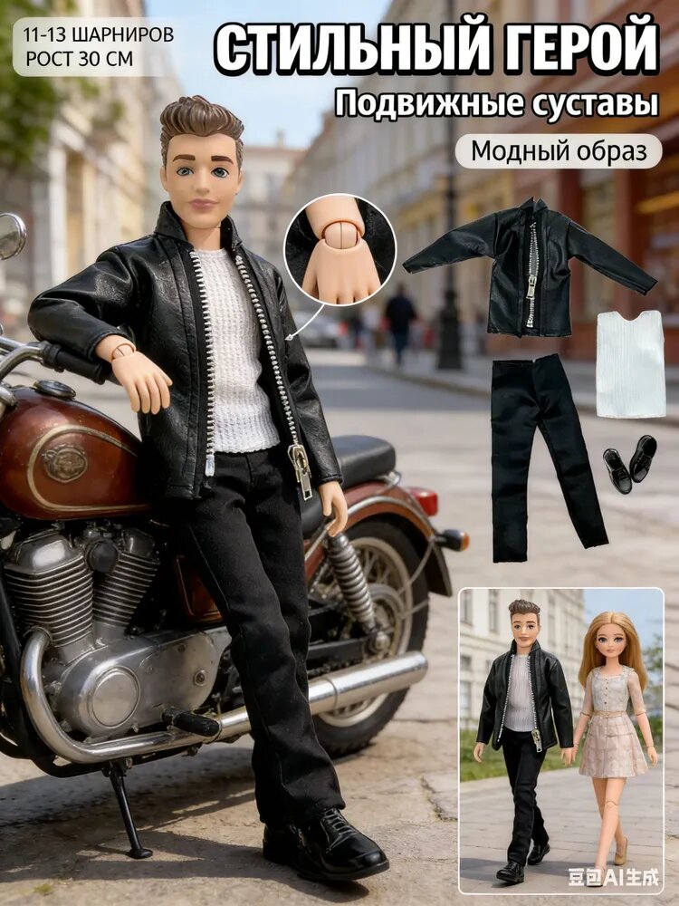 Кукла парень шарнирная для девочек, куколка мальчик ростом 30 см, упакована в пакет