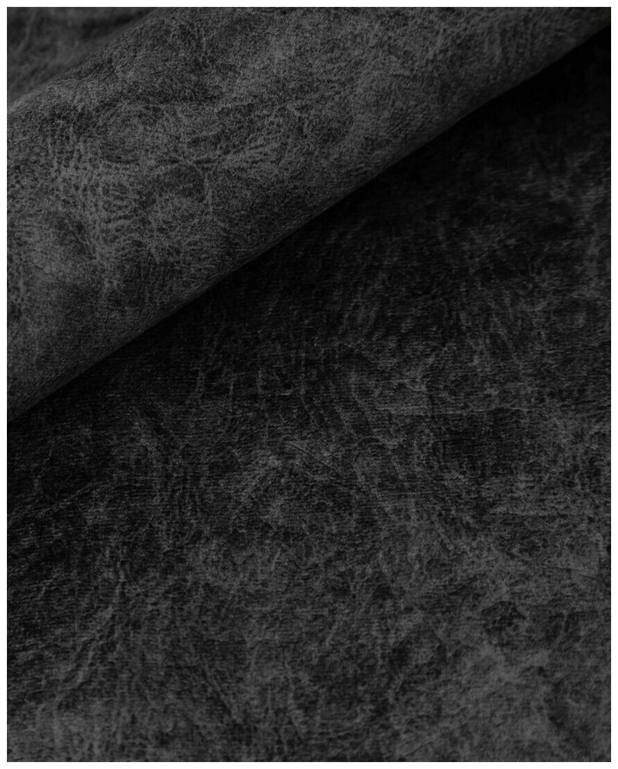 Ткань мебельная Велюр, модель Дарли, цвет: Темно-серый (10) (Ткань для шитья, для мебели)