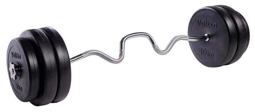 Штанга W с пластиковыми блинами 55 кг Voitto