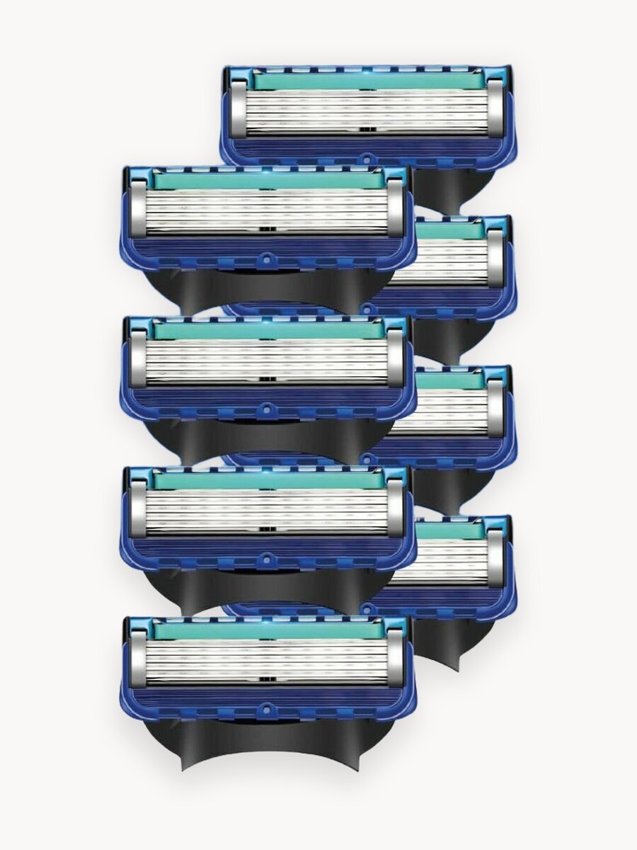 Кассеты для бритья с лезвием-триммером, нержавеющая сталь, 8 шт