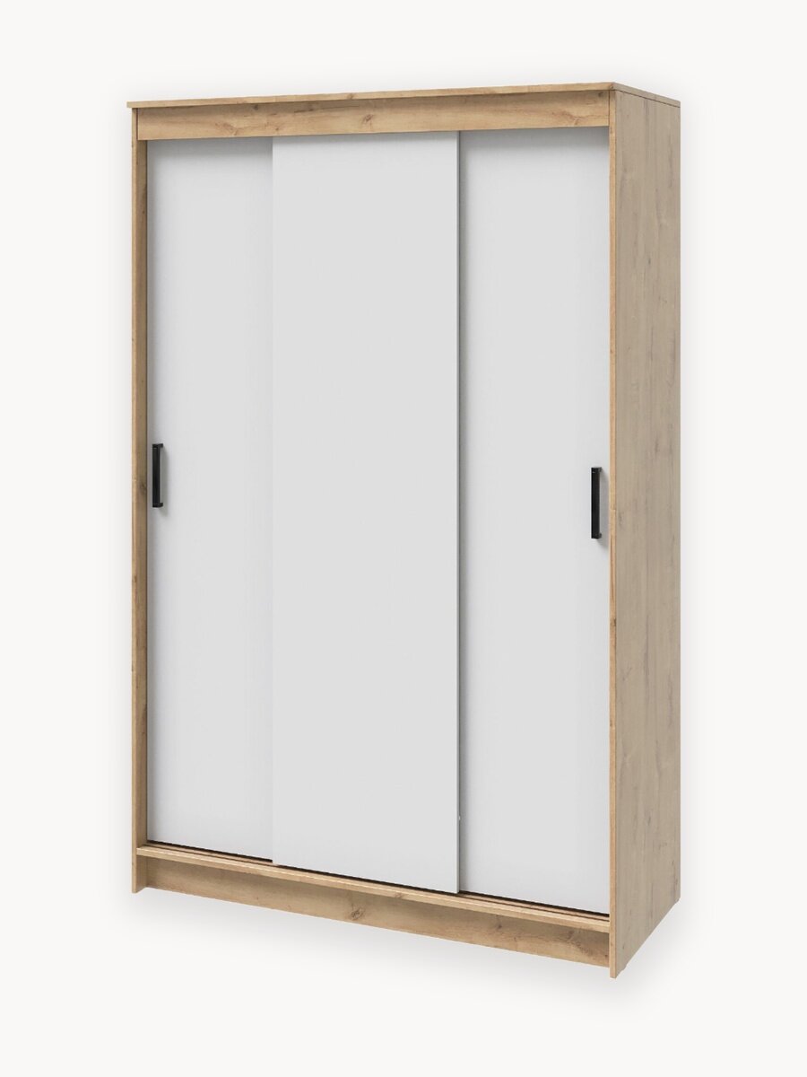 Шкаф-купе Оптимус/ Бруно1/ Тайм ЛДСП дуб вотан/белый с полками штангой для дома 1310х2000х504 мебельный РАЙ