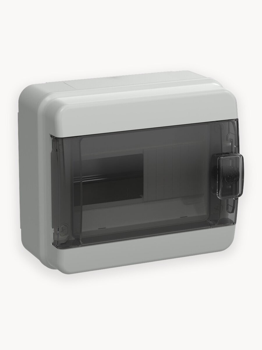 Щит распределительный IEK TEKFOR КМПн-8, навесной, пластик, IP65, серый, прозрачная дверь, 8 модулей