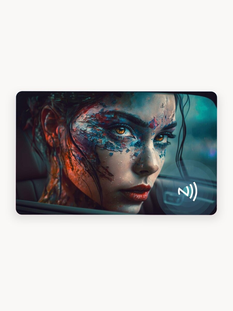 Умная электронная визитка на NFC-карте с бесплатной виртуальной картой (Cyber Punk)