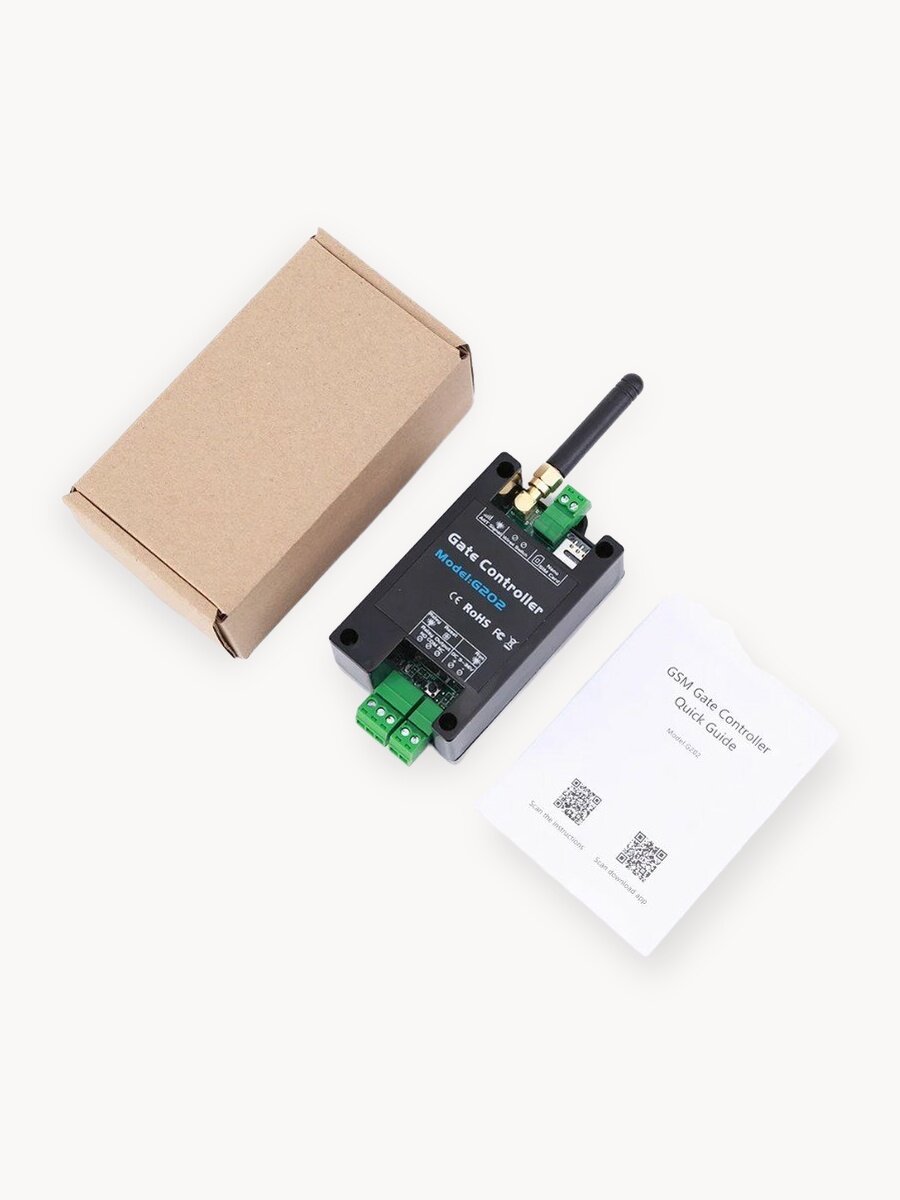 GSM модуль G202 для ворот и шлагбаумов, Gsm реле на 200 абонентов + проводной блок управления 12в 1а