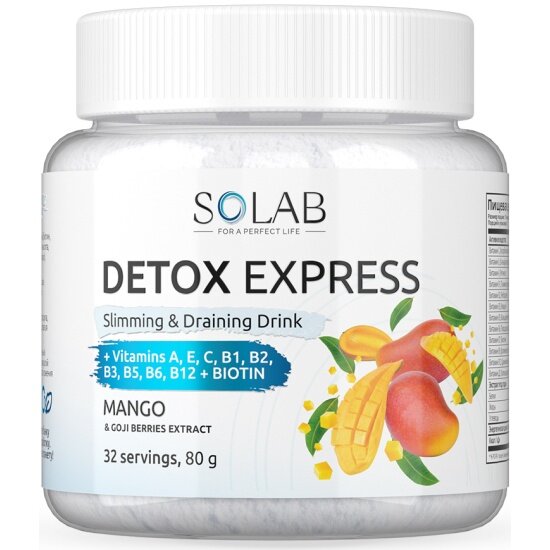 БАД Solab Detox Slim Effect Детокс + Ягоды Годжи вкус Манго 32 порции 80 г