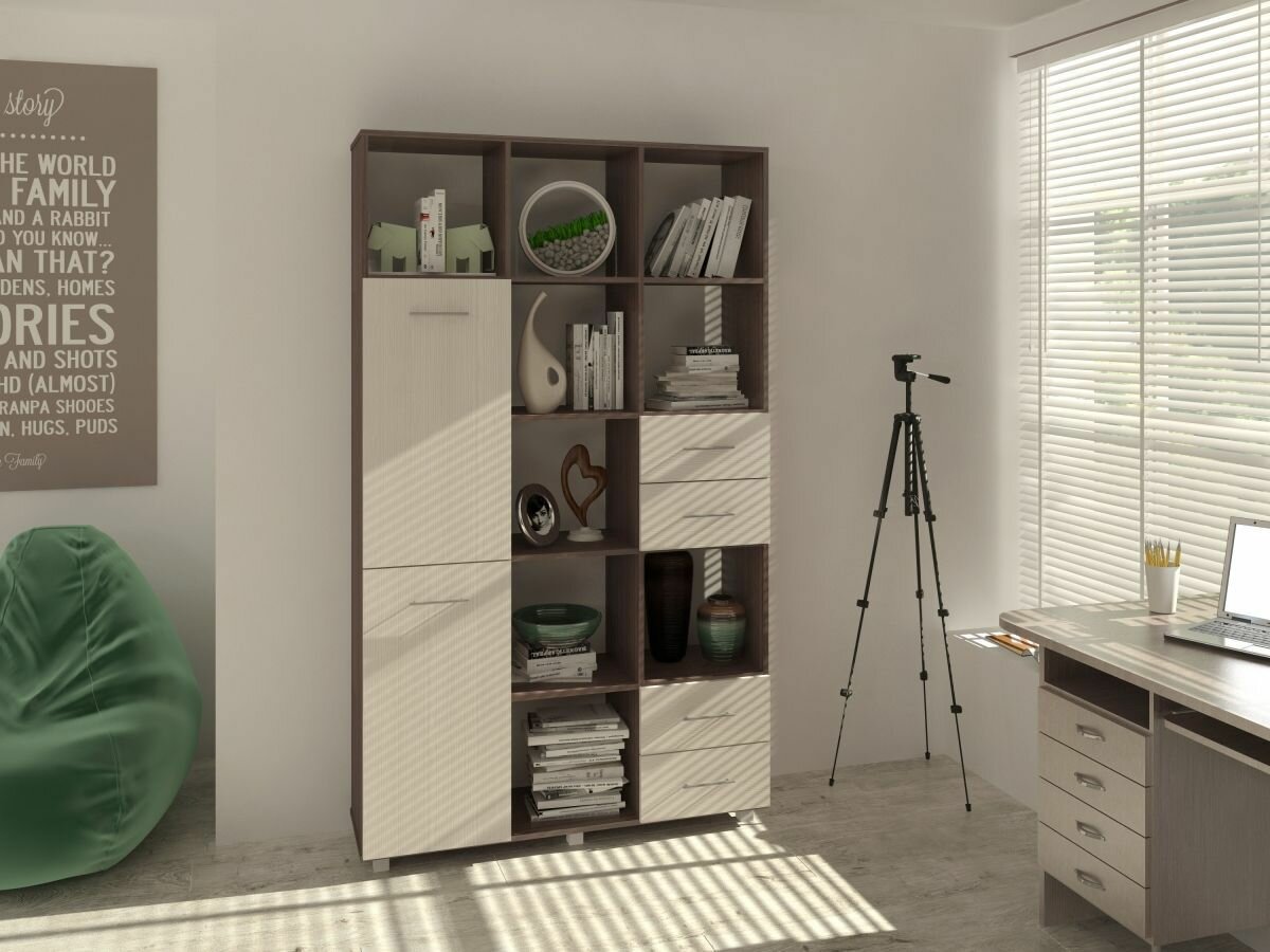 Стеллаж Рекорд-3.1 для книг 120*209.6*35.6