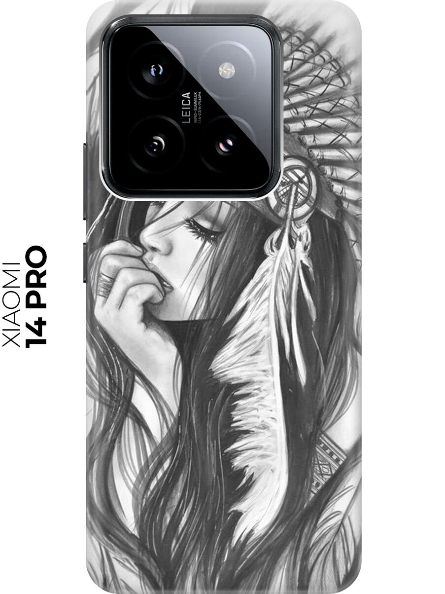 Силиконовый чехол на Xiaomi 14 Pro / Сяоми 14 Про с рисунком "Эскиз девушки"
