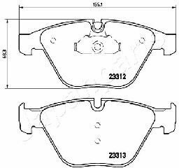 Колодки тормозные дисковые комплект перед Japanparts PA-0115AF