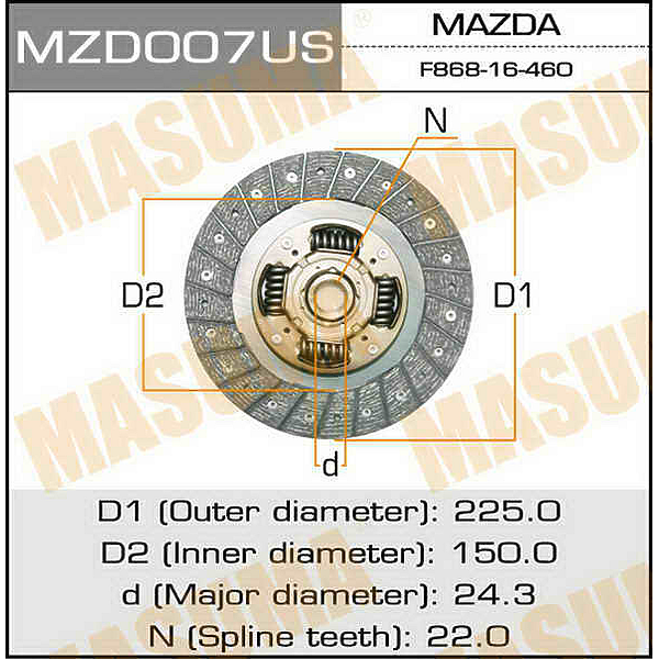 MASUMA MZD007US диск сцепления