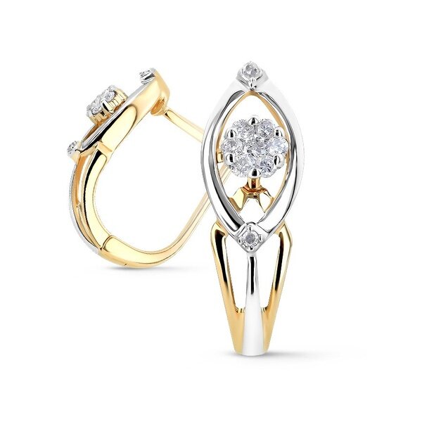 Серьги, золото, 585 проба, бриллиант