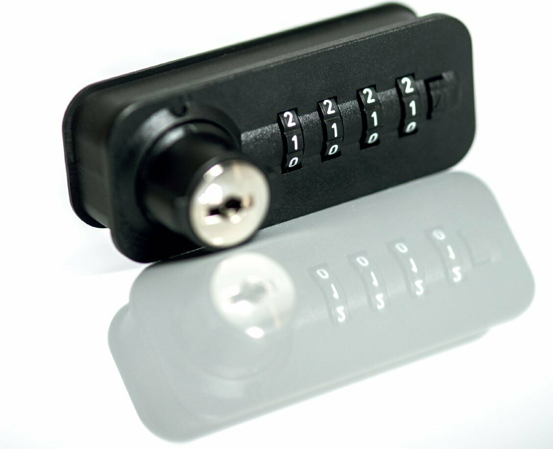 Замок кодовый Dial Lock, мебельный врезной мод. DL57, для двери шкафа с петлями справа, Lehmann, Германия