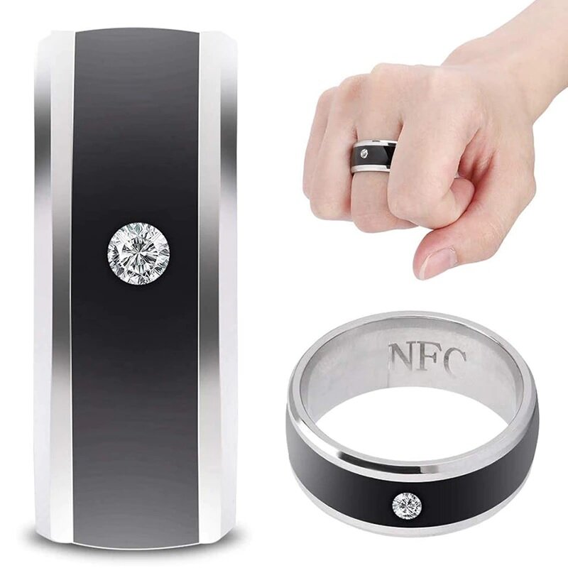 Умное кольцо с поддержкой NFC, размер 7, обхват пальца 55 мм, диаметр 17,4 мм.