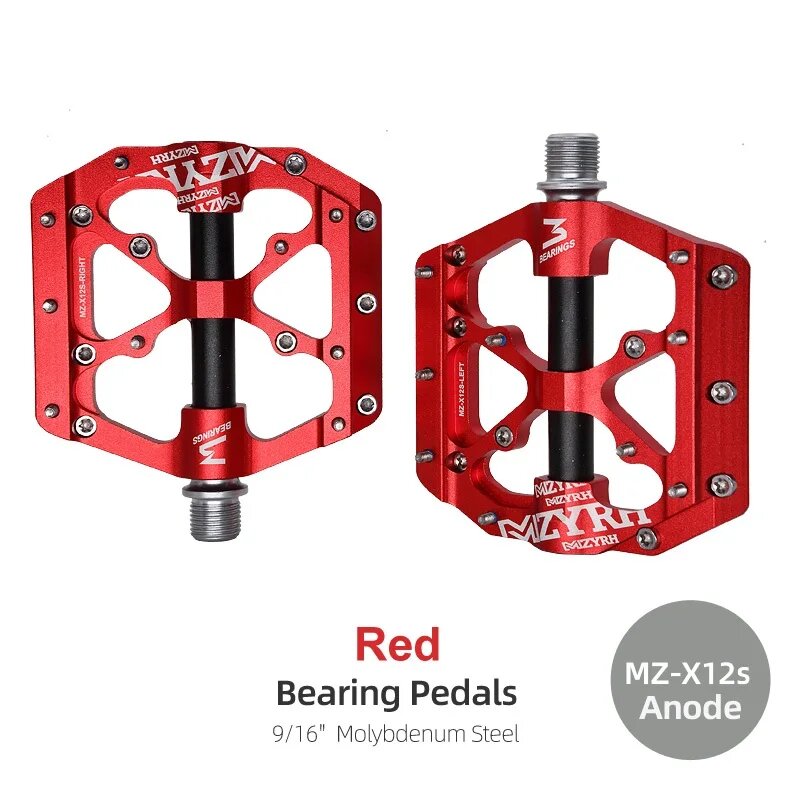 Велосипедные педали BMX MTB из алюминия Красный, X12S-Anode red
