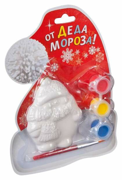 Bondibon Набор для творчества Bondibon"Ёлочные украшения" Снеговичок на карте Шапка Д. Мороза ВВ2170