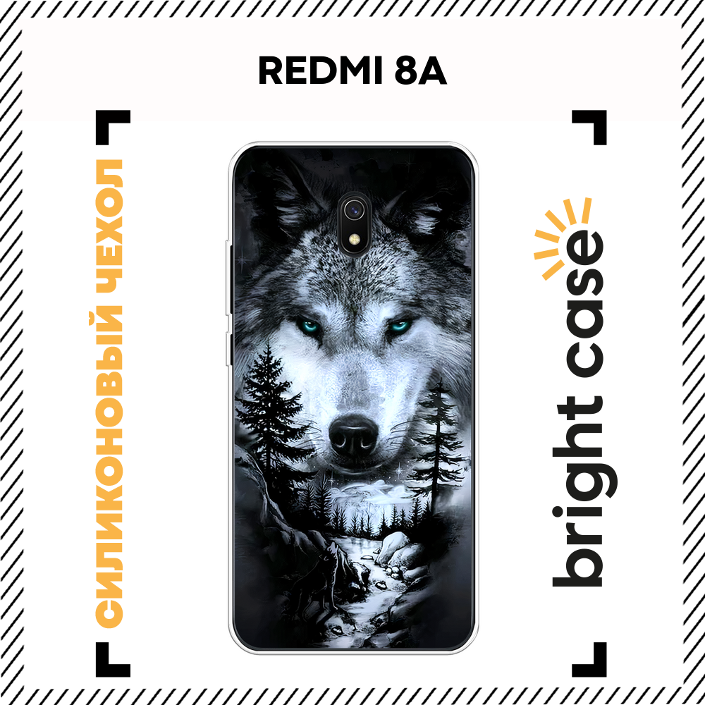 Чехол на Xiaomi Redmi 8A / Сяоми Редми 8A с принтом Волк в зимнем лесу