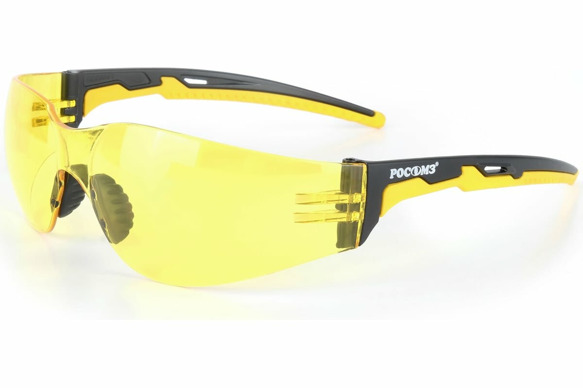 РОСОМЗ О15 Hammer защитные открытые очки желтые с мягким носоупором 11557-5