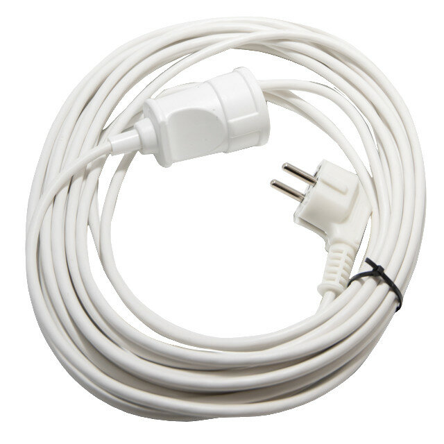 Реальная электрика удлинитель 10 м, 1 гнездо с/з, ПВС 3х0,75, белый, для бытового применения