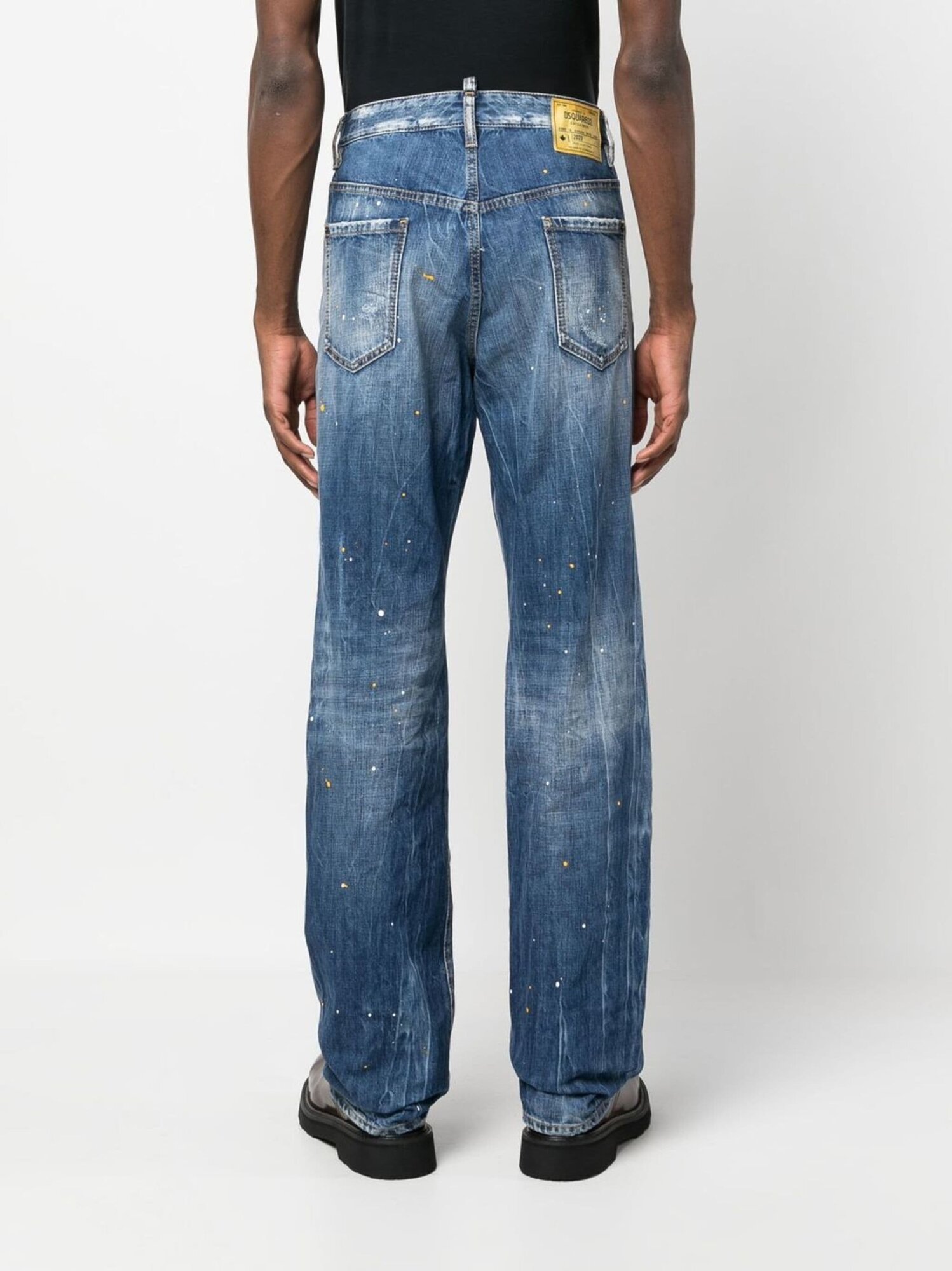 Джинсы DSQUARED2 Distressed-effect patchwork jeans, размер 46, синий — фото 1