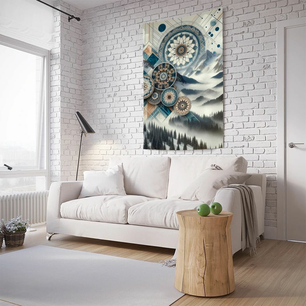 Вертикальное фотопанно на стену JoyArty "Геометрия мандалы", из ткани, 150х200 см