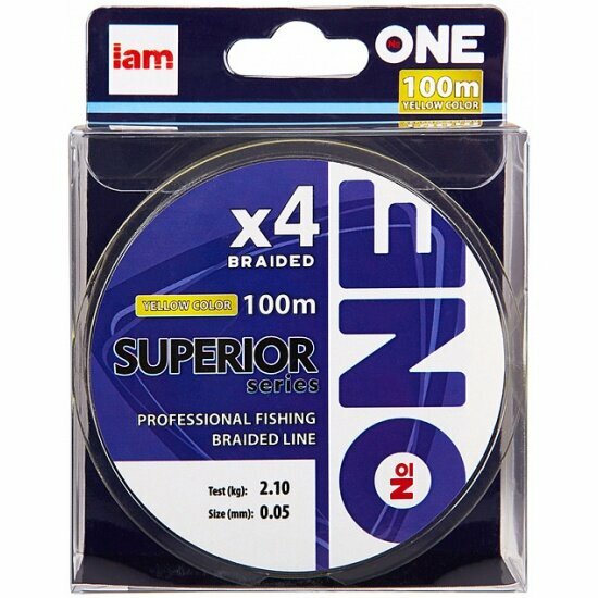 Леска плетеная Number One ONE SUPERIOR Х4-100 0.12мм, желтый (yellow)