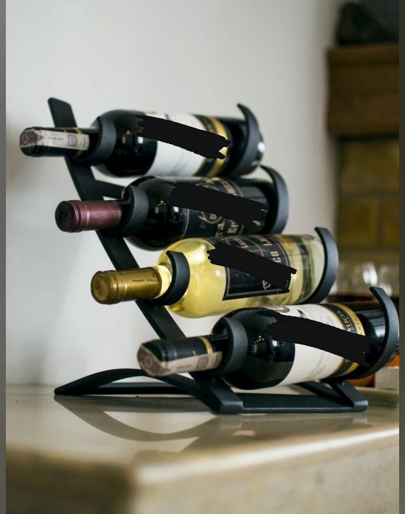 Подставка держатель под 4 бутылки бутылочница интерьерная